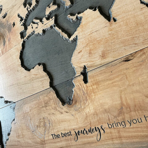 Carved Wooden Map of the World | Custom Carved World Map