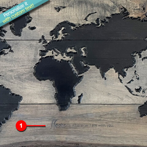 Live Edge Wooden World Map | Custom Wood Carved Map