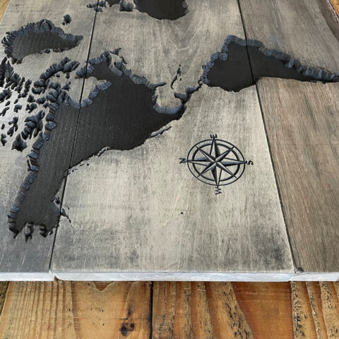 Live Edge Wooden World Map | Custom Wood Carved Map