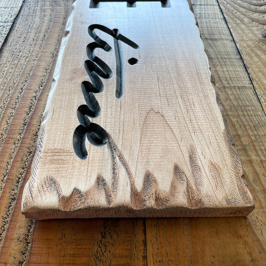 Wooden Lake Tahoe Carved Sign | "On Tahoe Time" Lake House Décor 7" x 36"