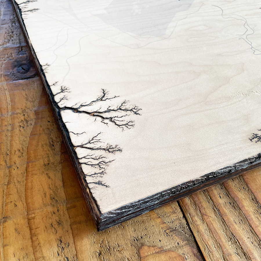Snow Covered Winter Trees Art Printed on Wood | Electrified Lightning ...