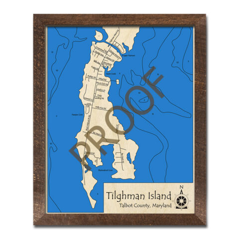 Tilghman Island - Chesapeake Bay 3D Wood Map, Maryland, Laser-Cut ...