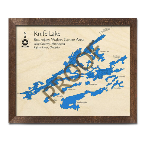 Knife Lake (Boundary Waters Region) 3D Wood Map, Lake County Minnesota ...