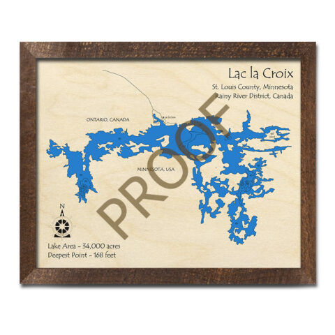 Lac la Croix 3D Wood Map, St Louis County Minnesota, Nautical Wood Chart