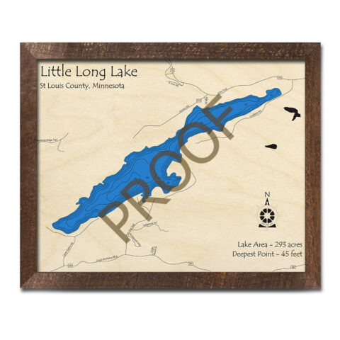 Little Long Lake 3D Wood Map, St Louis County Minnesota, Nautical Wood ...