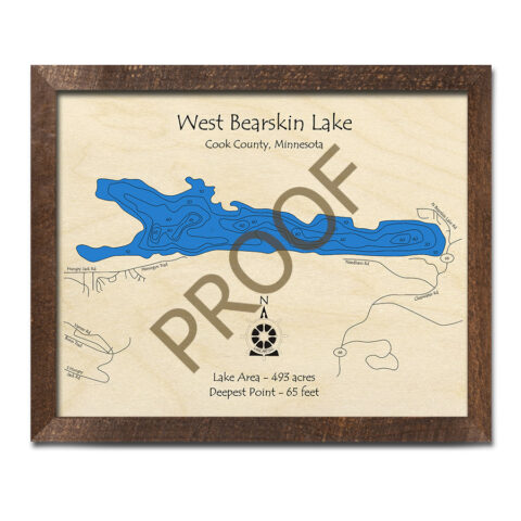 West Bearskin Lake 3D Wood Map, Cook County Minnesota, Nautical Wood ...
