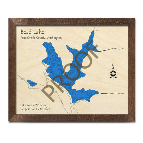 Big Lake WA 3D Wood Map, Washington, Custom Map Art