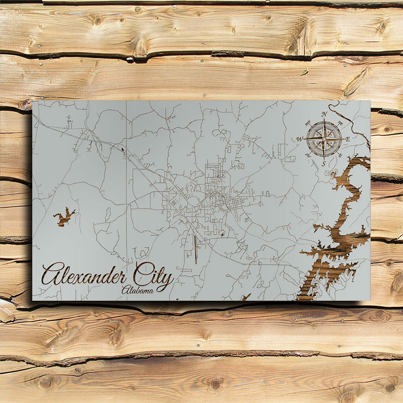 Donner Lake, California Wood Topo Map | Burnt Laser-Cut Wall Map