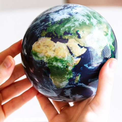 Planet Earth with Clouds Rotating Globe | Solar Powered World Map ...