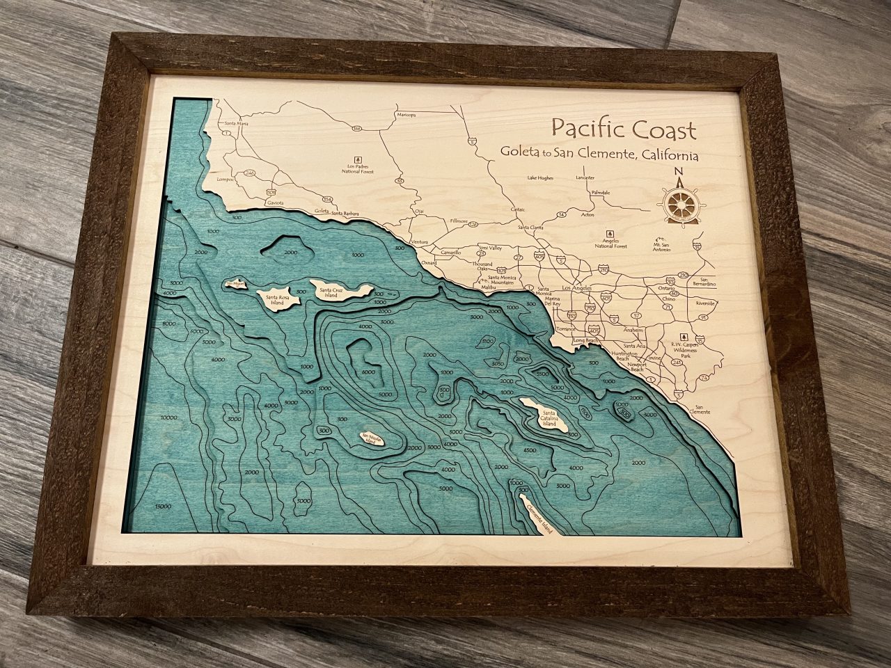 Pacific Coast - Goleta, Santa Barbara, San Clemente, CA Nautical Wood ...