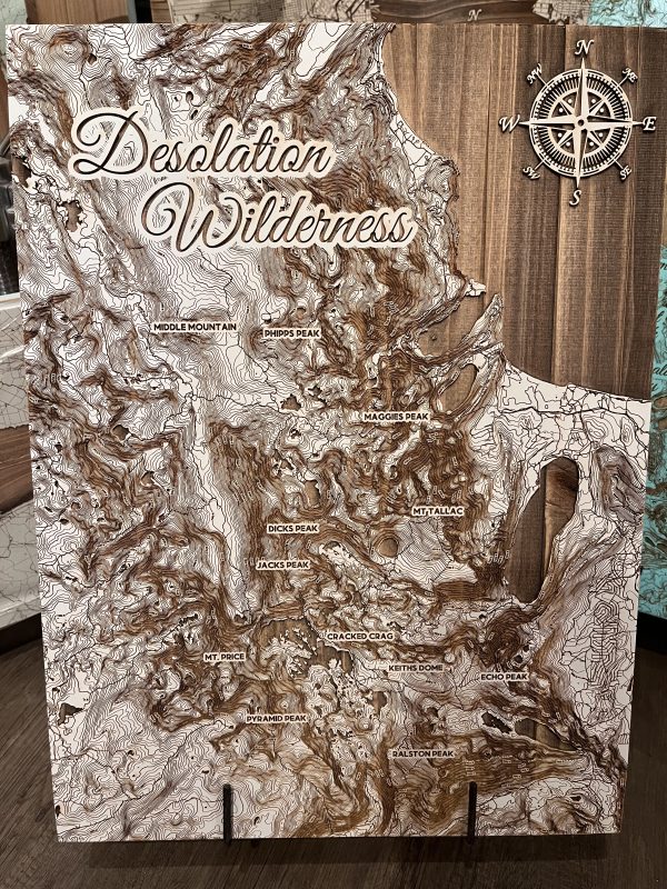Desolation Wilderness, Lake Tahoe Wooden Sign | Laser Engraved Mountain ...