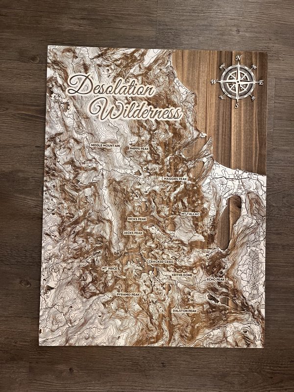 Desolation Wilderness, Lake Tahoe Wooden Sign | Laser Engraved Mountain ...