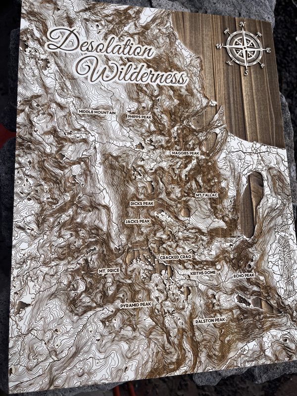 Desolation Wilderness, Lake Tahoe Wooden Sign | Laser Engraved Mountain ...