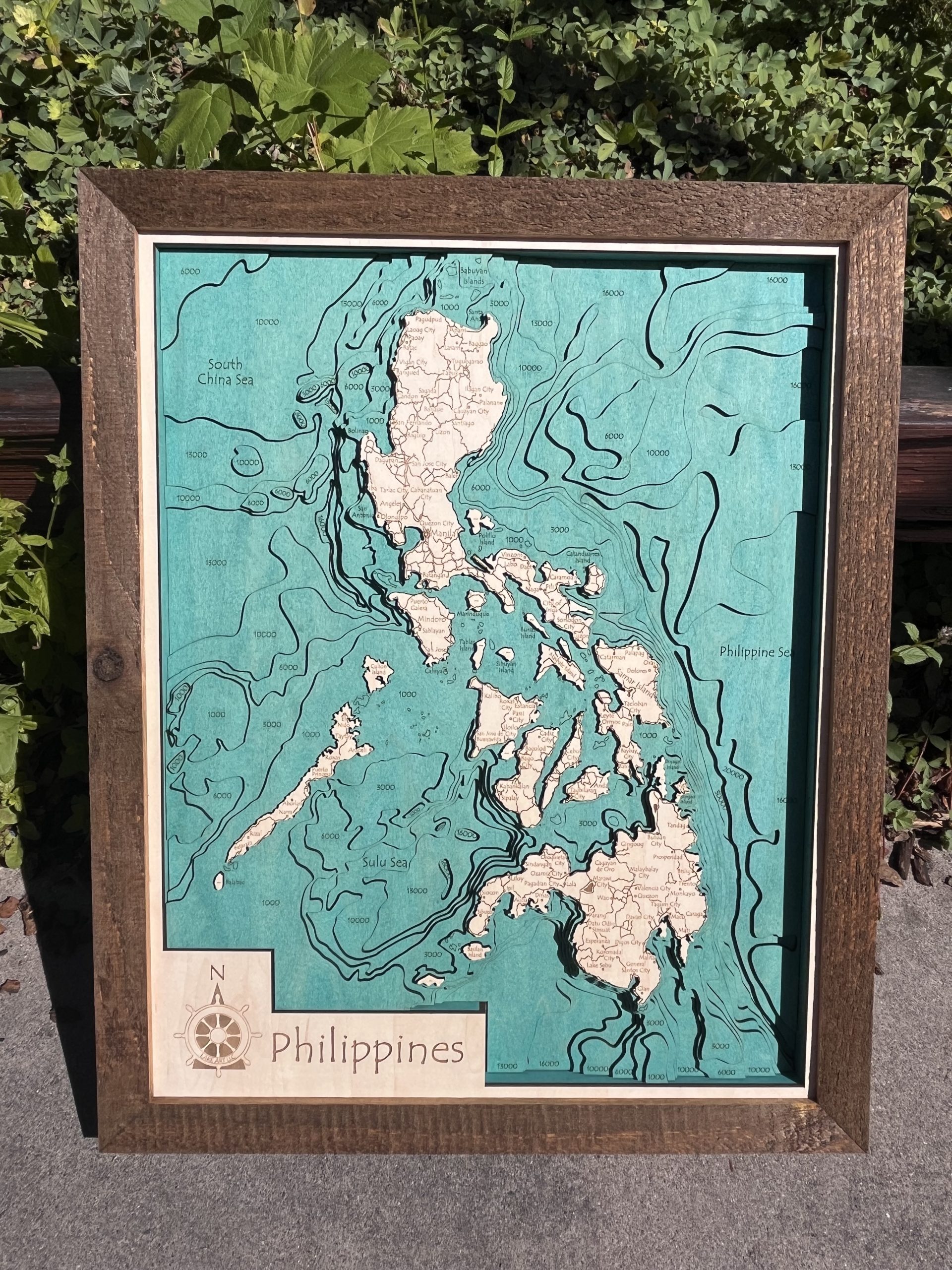 Philippines - 3D Wood Map, Custom Nautical Map Art