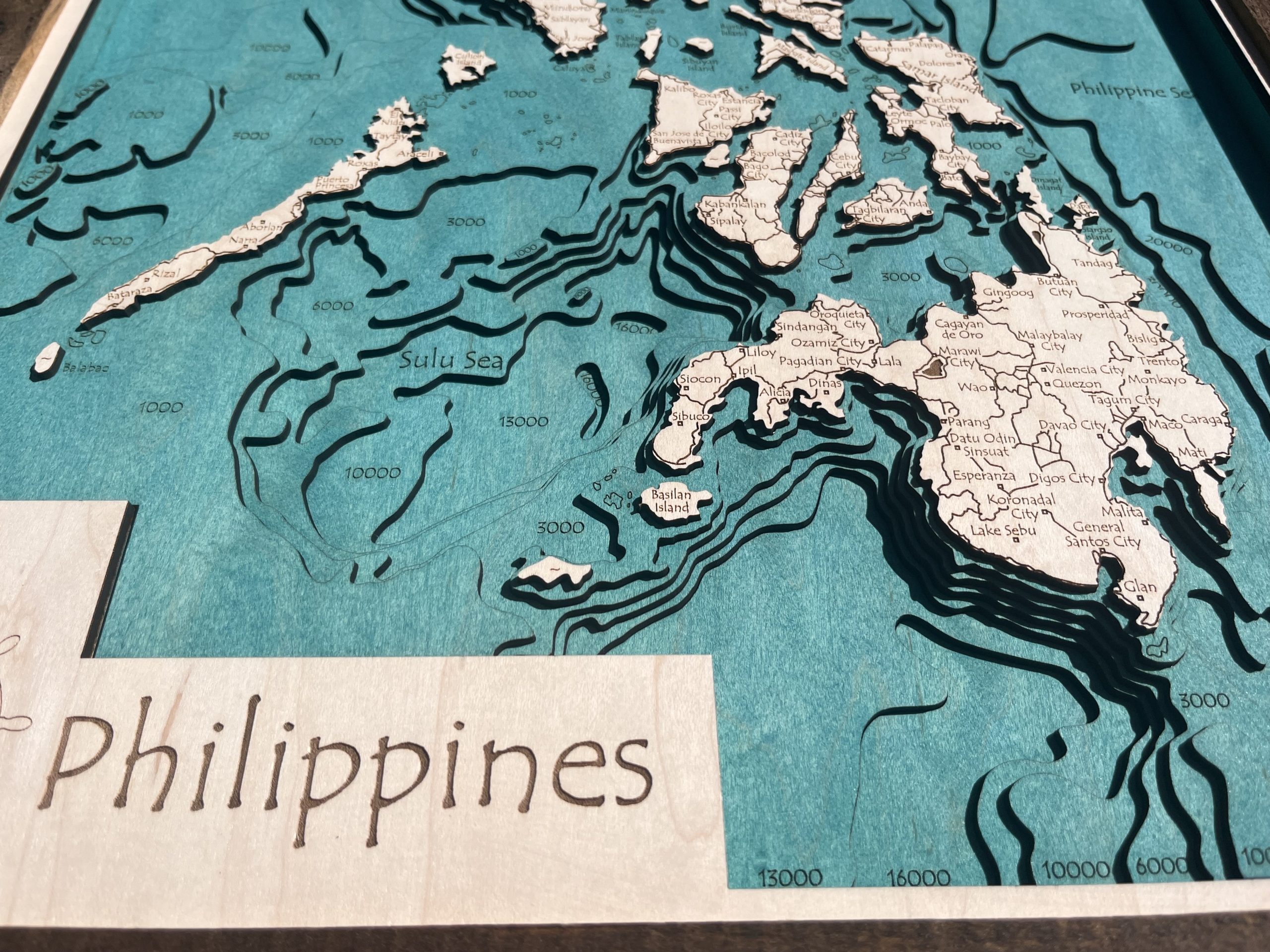 Philippines - 3D Wood Map, Custom Nautical Map Art